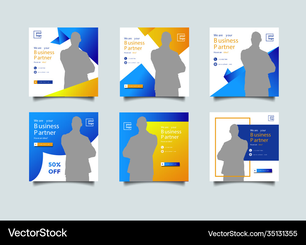 Business social media post design template Vector Image