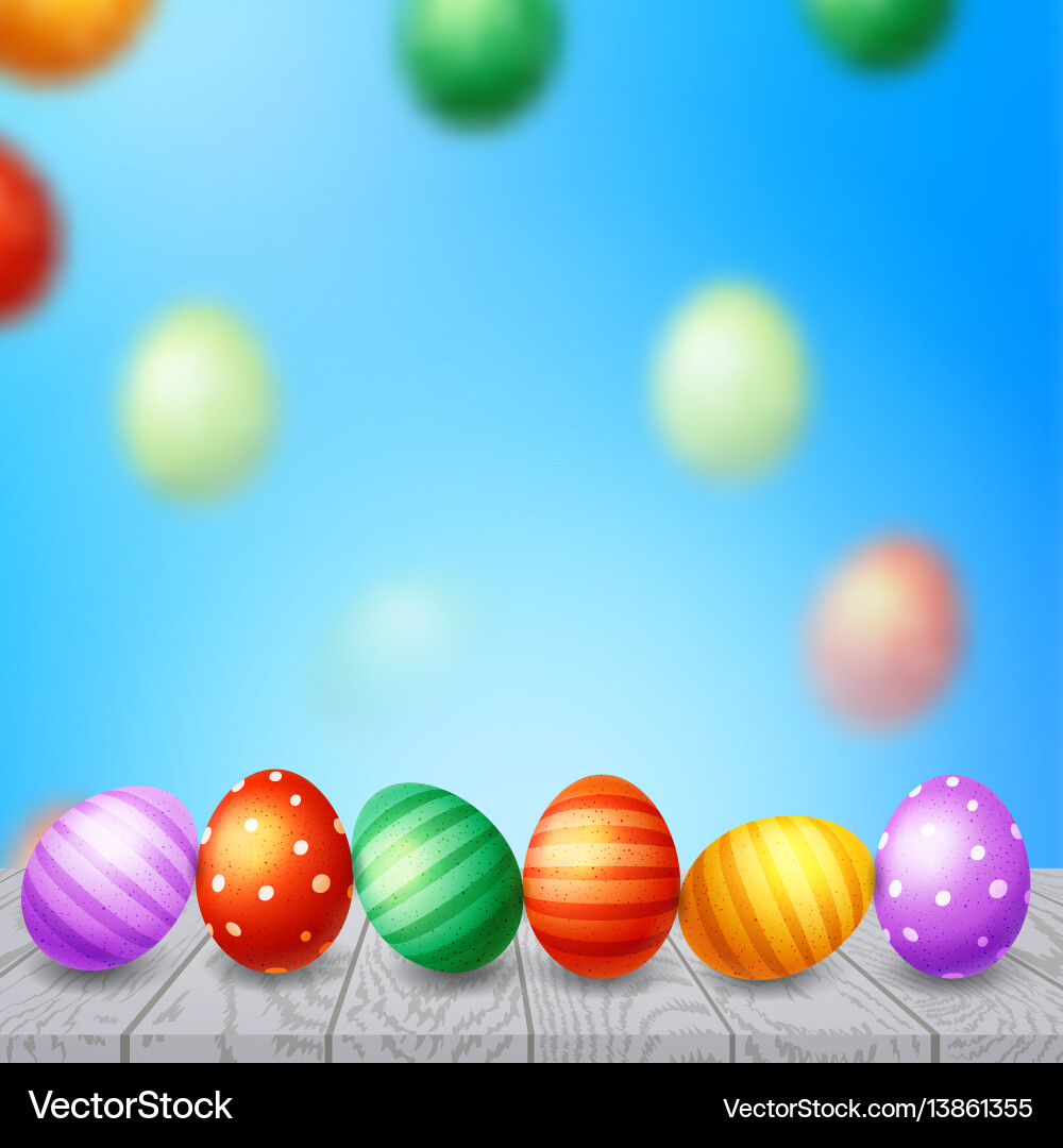 Colorful easter eggs background Royalty Free Vector Image