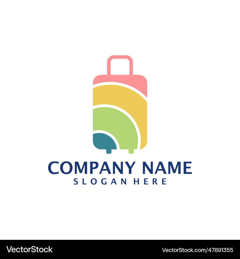 Colorful suitcase logo design suitcase logo Vector Image