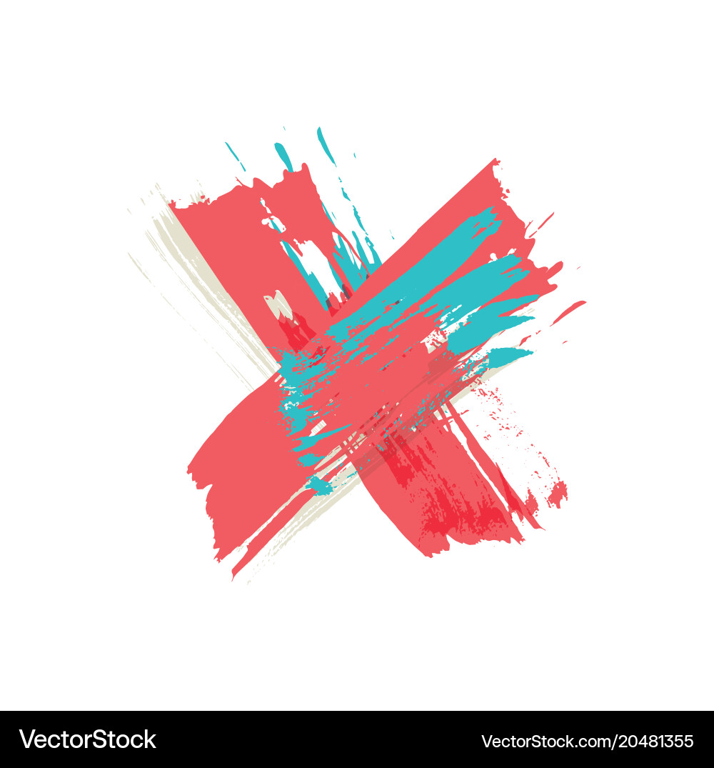 Colorful watercolor x Royalty Free Vector Image