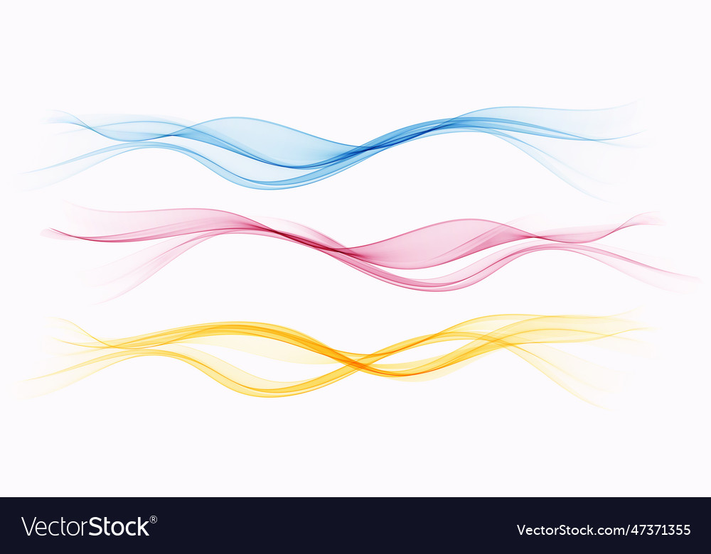 Flow of transparent wavy lines abstract wave Vector Image