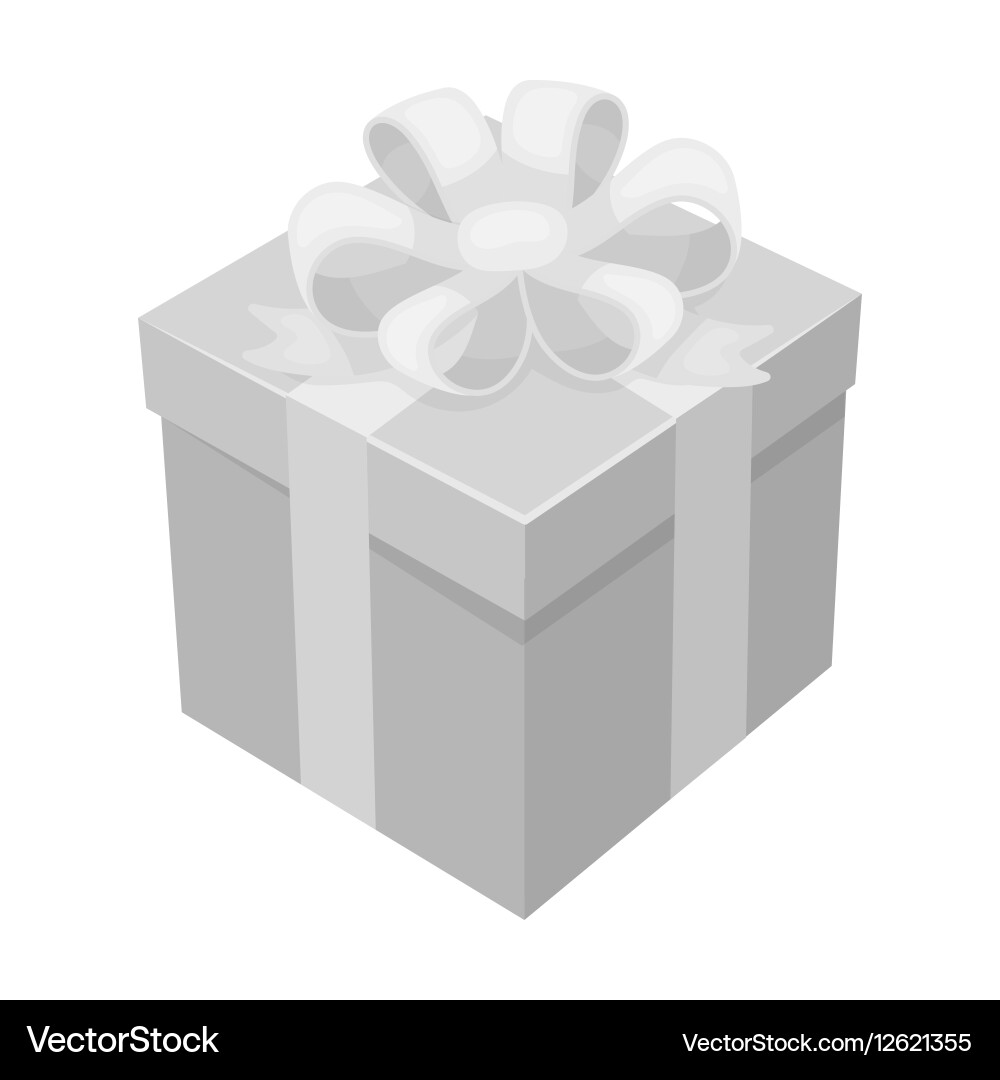Gift icon in monochrome style isolated on white Vector Image