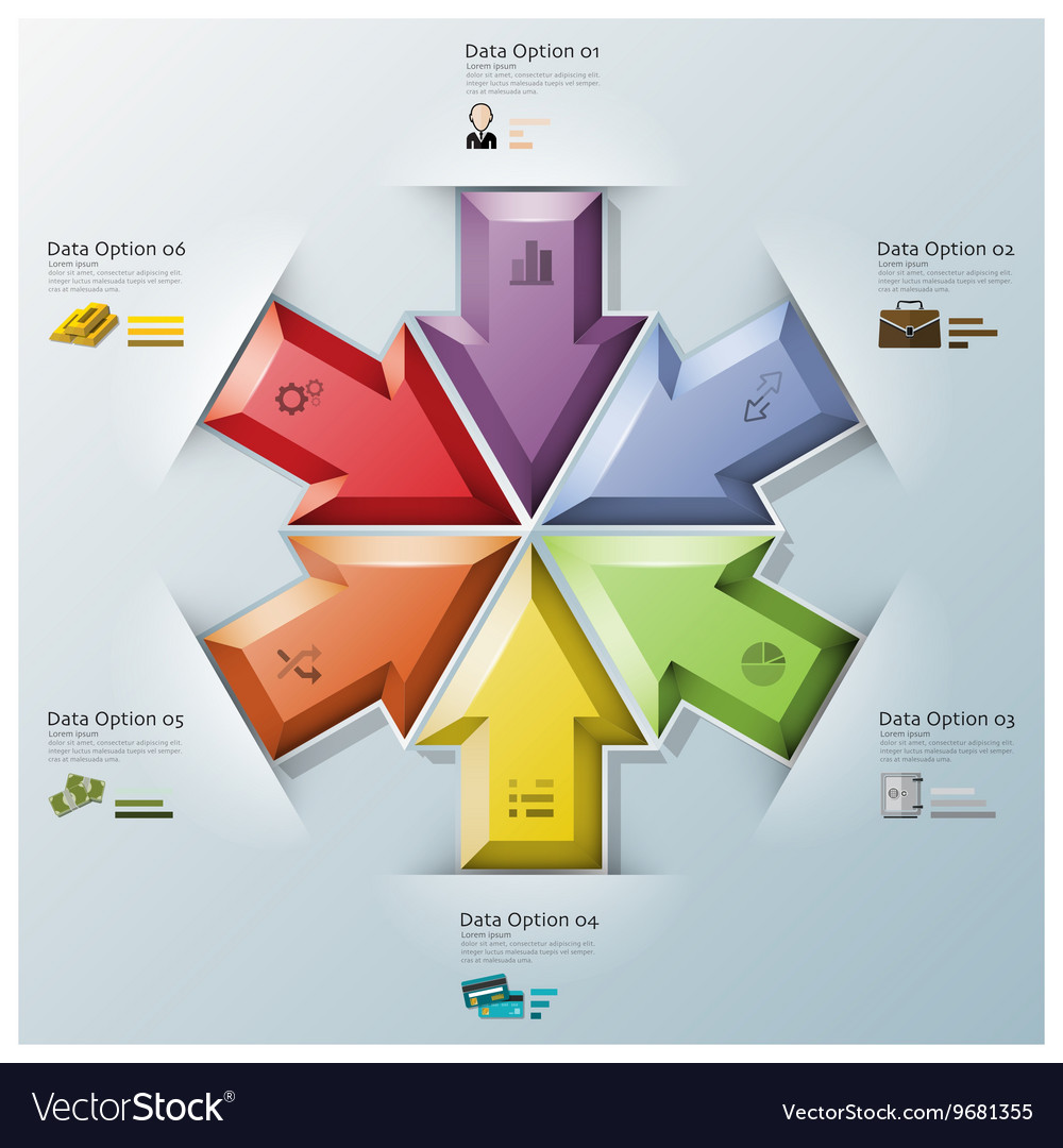 Modern fusion arrows three dimension polygon Vector Image Modern fusion arrows three dimension polygon Vector Image