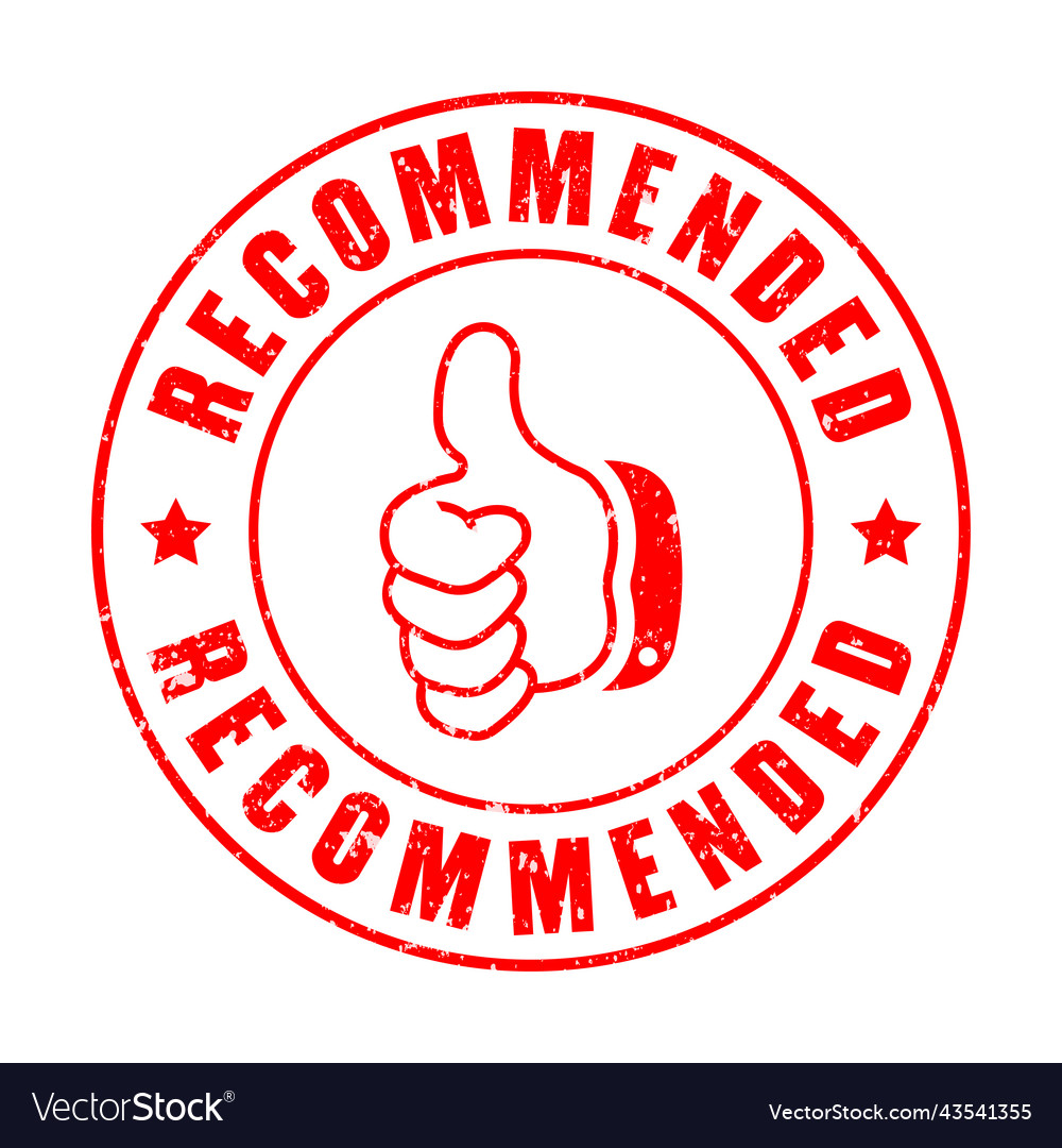 Red recommended rubber stamp isolated on white Vector Image Red recommended rubber stamp isolated on white Vector Image