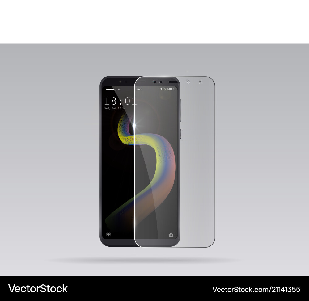 Screen protector film or glass cover Royalty Free Vector