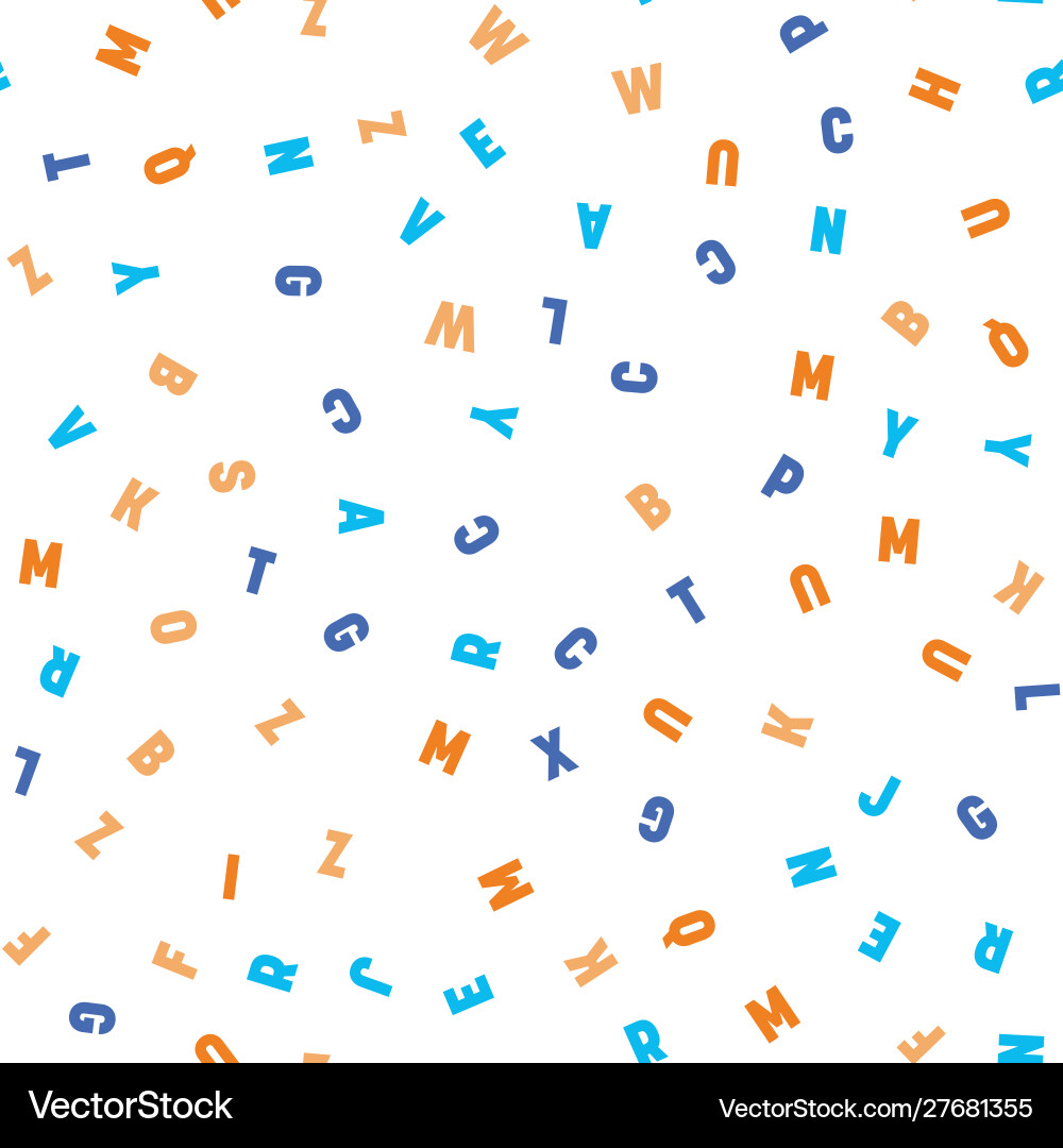 Seamless pattern colorful letters random order Vector Image