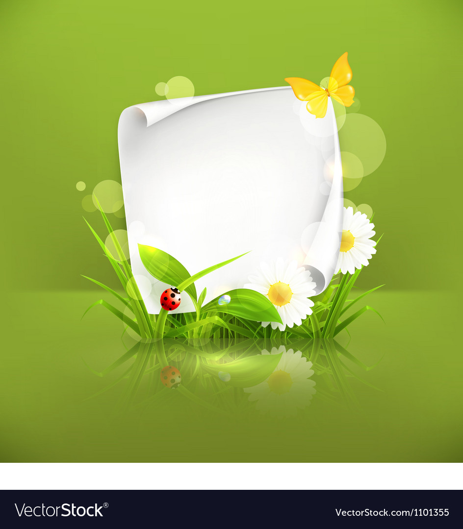 Spring frame green Royalty Free Vector Image - VectorStock