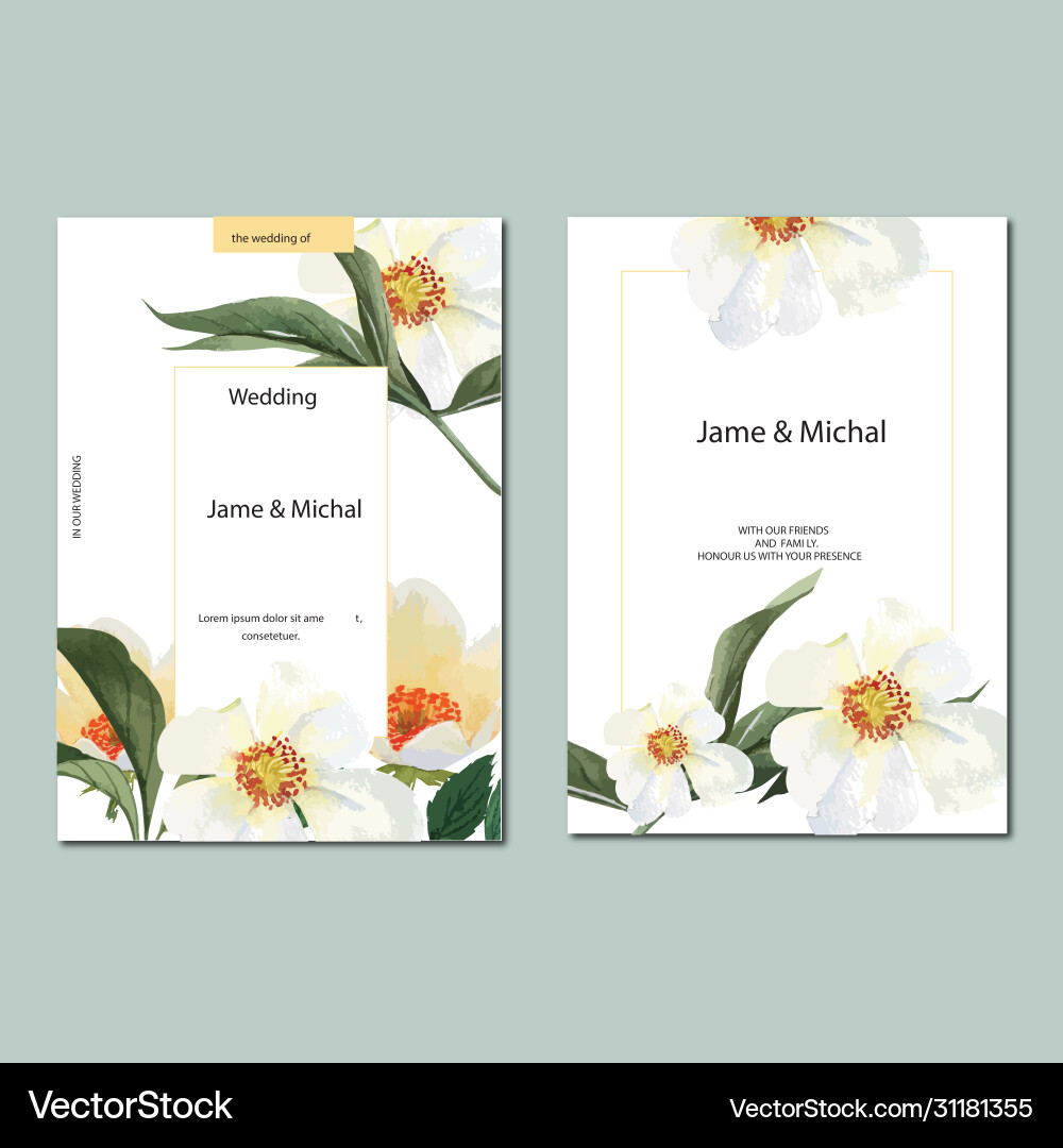 Spring invitation card with floral maple and Vector Image