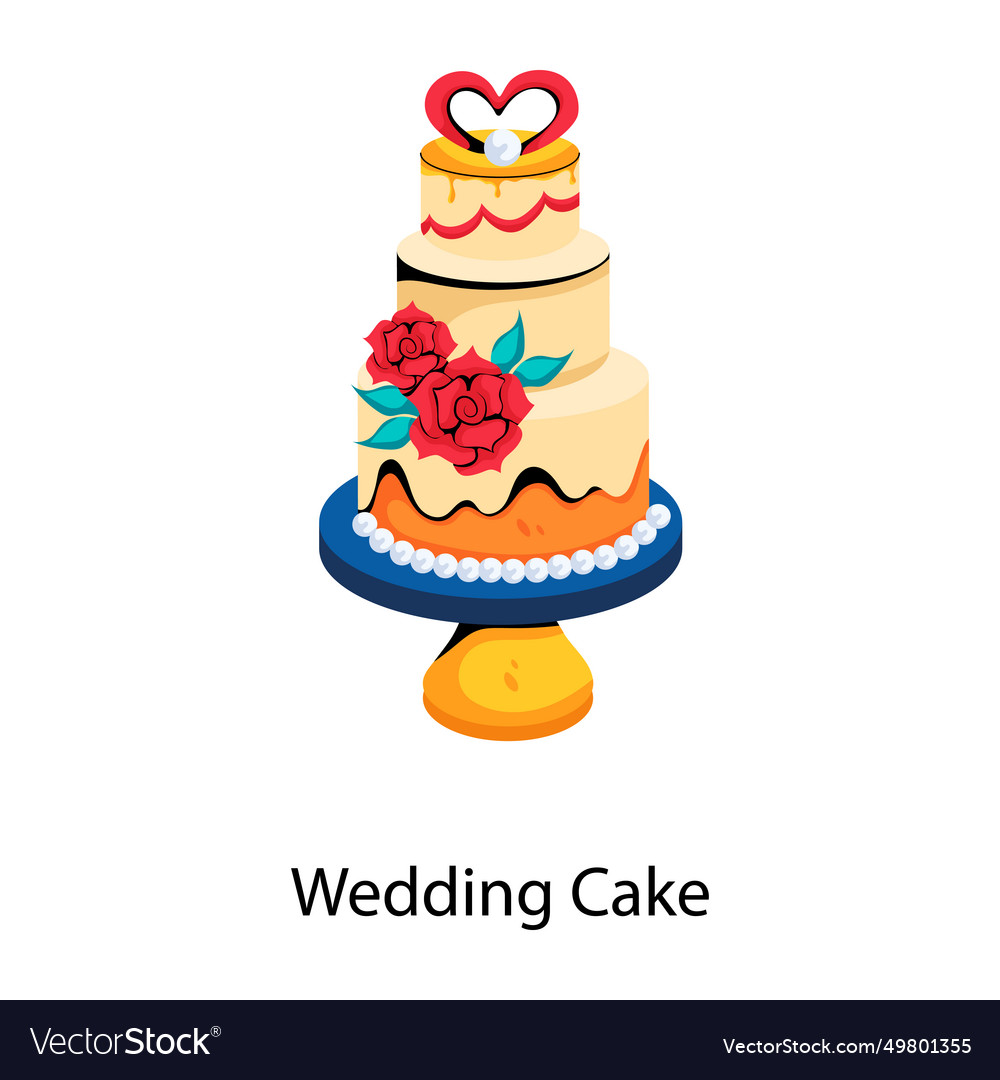 Wedding cake Royalty Free Vector Image - VectorStock