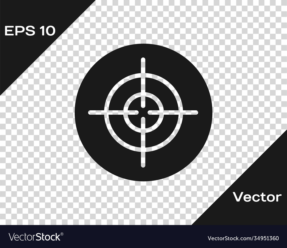 Black target sport icon isolated on transparent Vector Image Black target sport icon isolated on transparent Vector Image