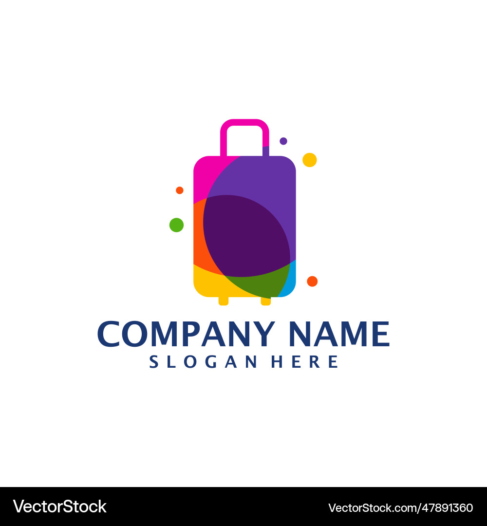 Colorful suitcase logo design suitcase logo Vector Image