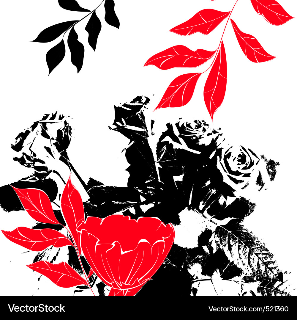 Contrast floral background Royalty Free Vector Image