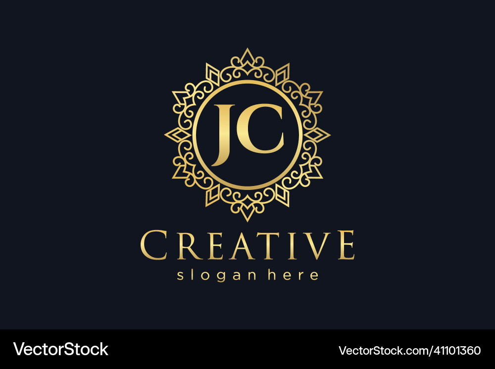 Jc initial letter luxury calligraphic feminine Vector Image