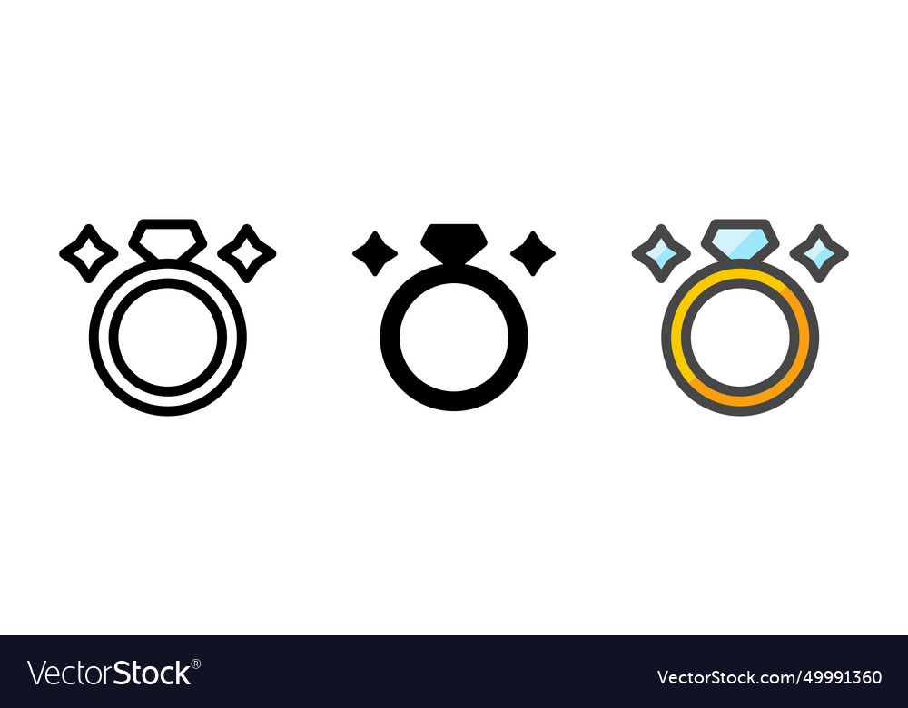 Multipurpose ring icon in three styles Royalty Free Vector