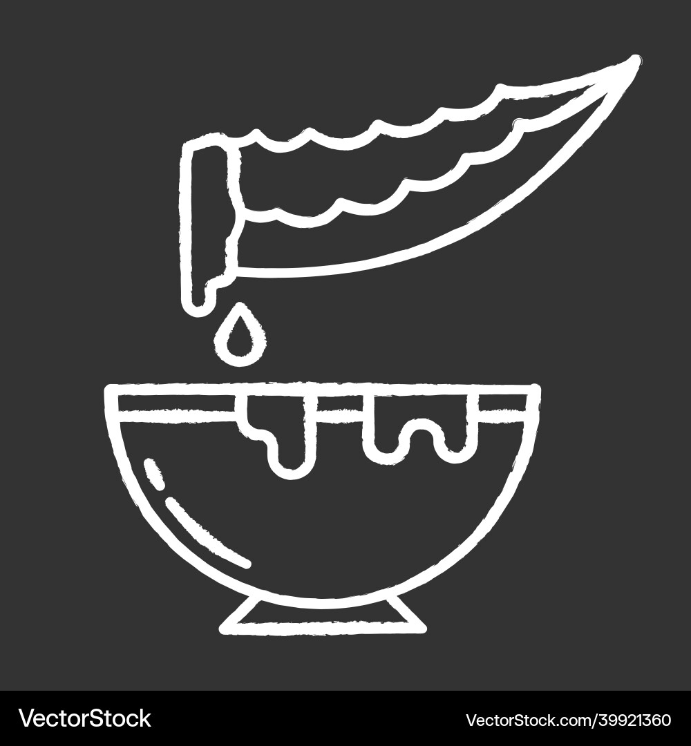 Plant extract chalk white icon on black Royalty Free Vector