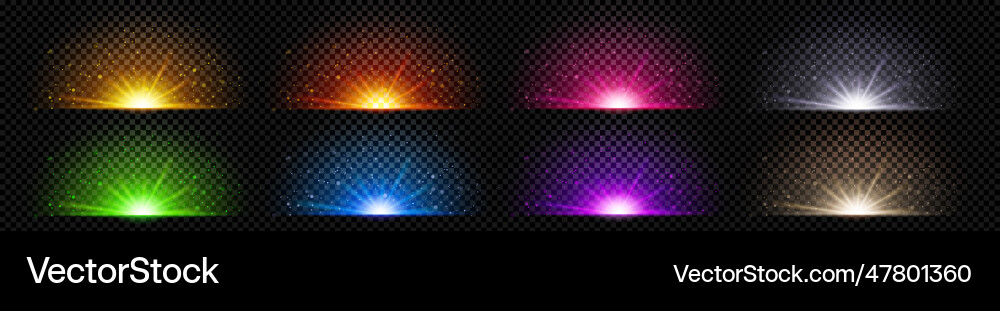 Realistic set of colorful magic light effects Vector Image