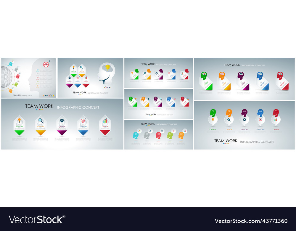 Set of info graphic teamwork business concept Vector Image
