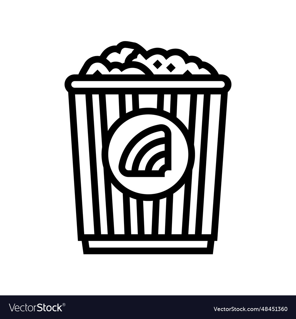 Sweet rainbow popcorn food line icon Royalty Free Vector