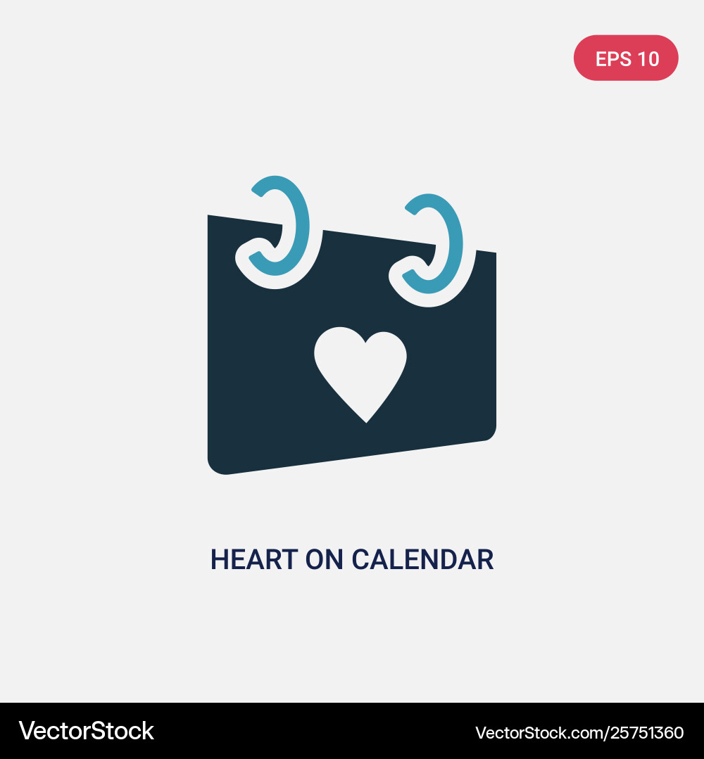 Two color heart on calendar icon from user Vector Image