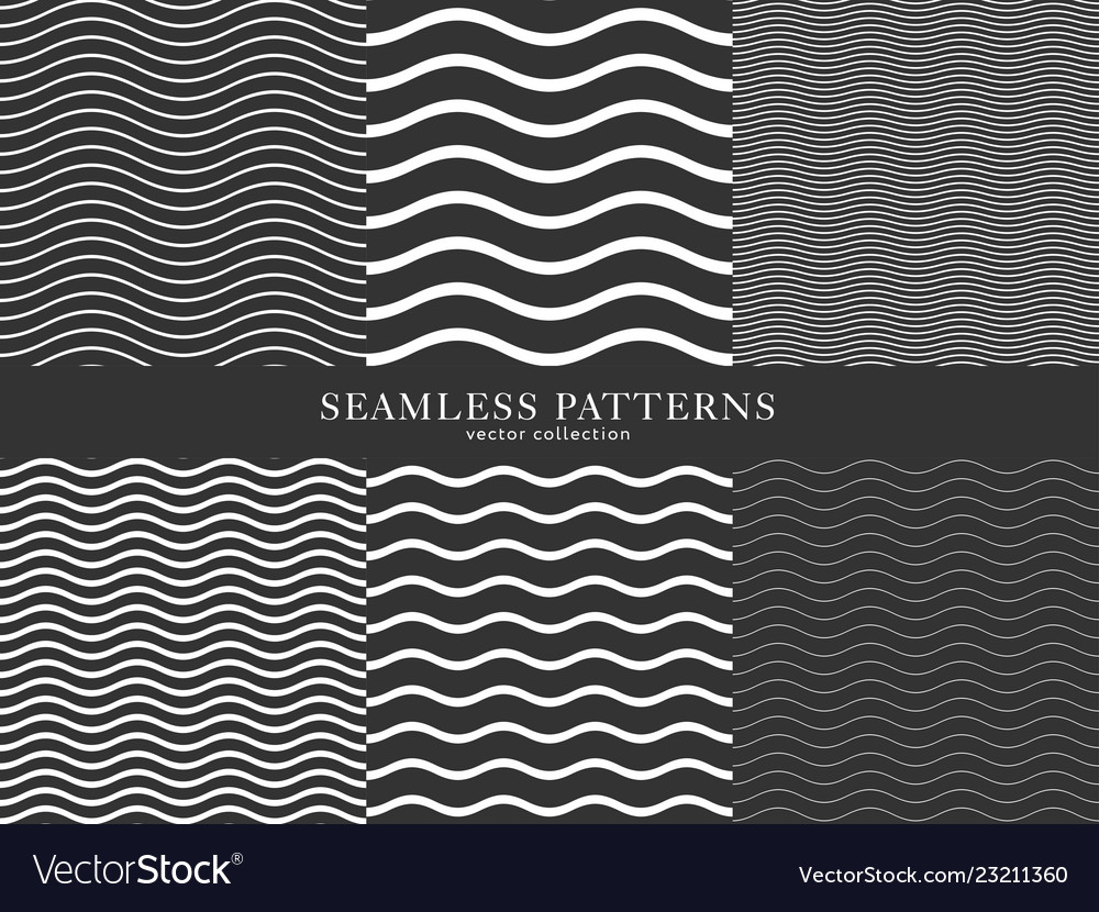 Waves geometric seamless patterns Royalty Free Vector Image