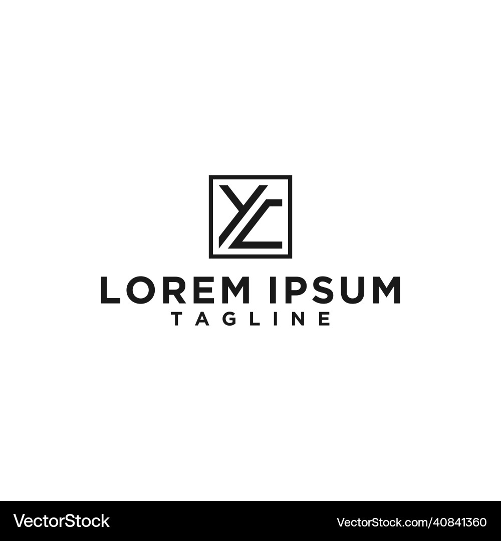 Yc or cy square logo design inspiration Royalty Free Vector