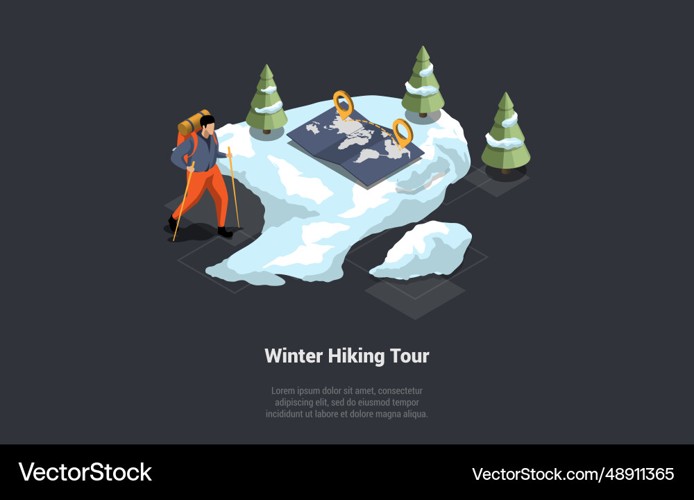 Adventures hiking tour and exploring man with Vector Image