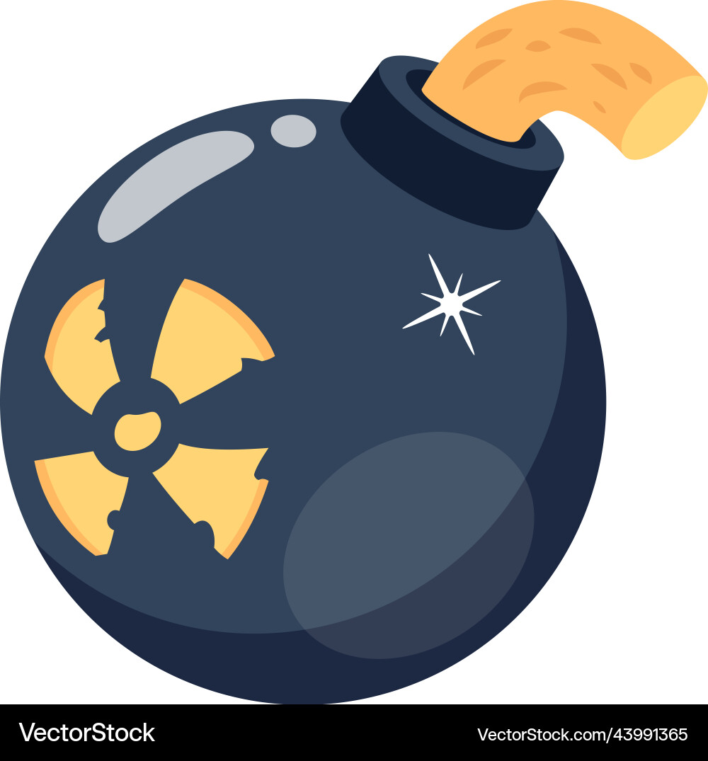 An icon of bomb flat design Royalty Free Vector Image