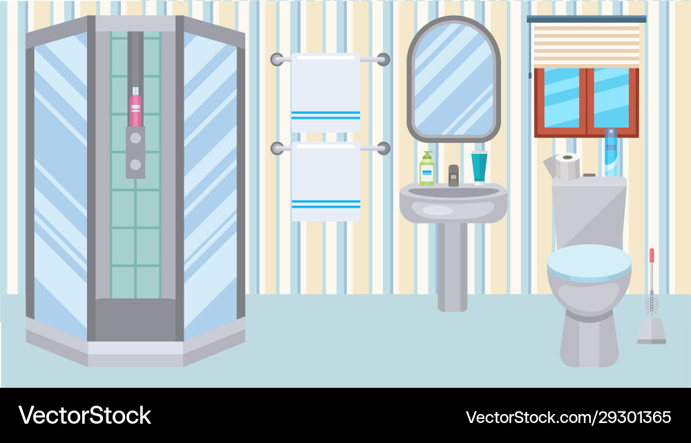 Bathroom toilet interior at home Royalty Free Vector Image