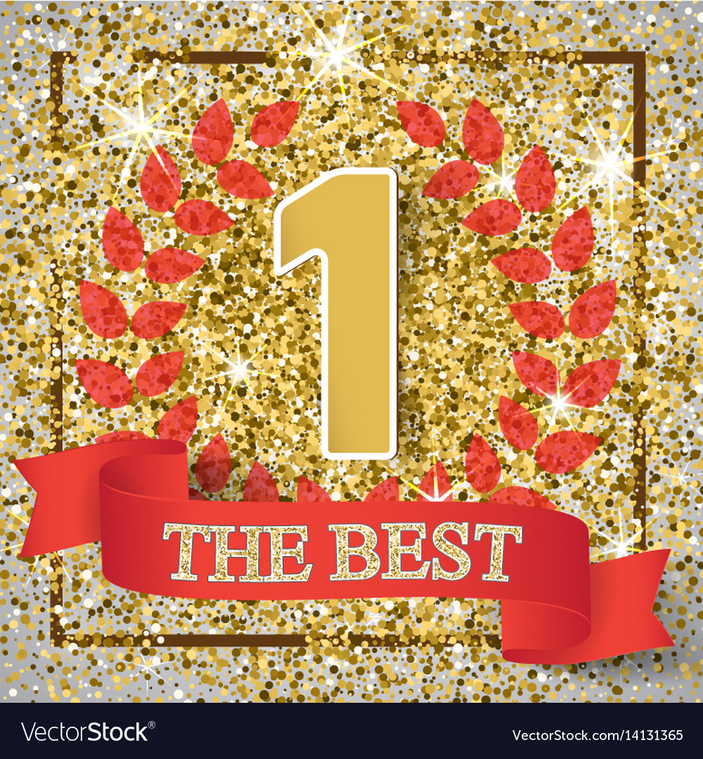 Best number one background with red ribbon Vector Image