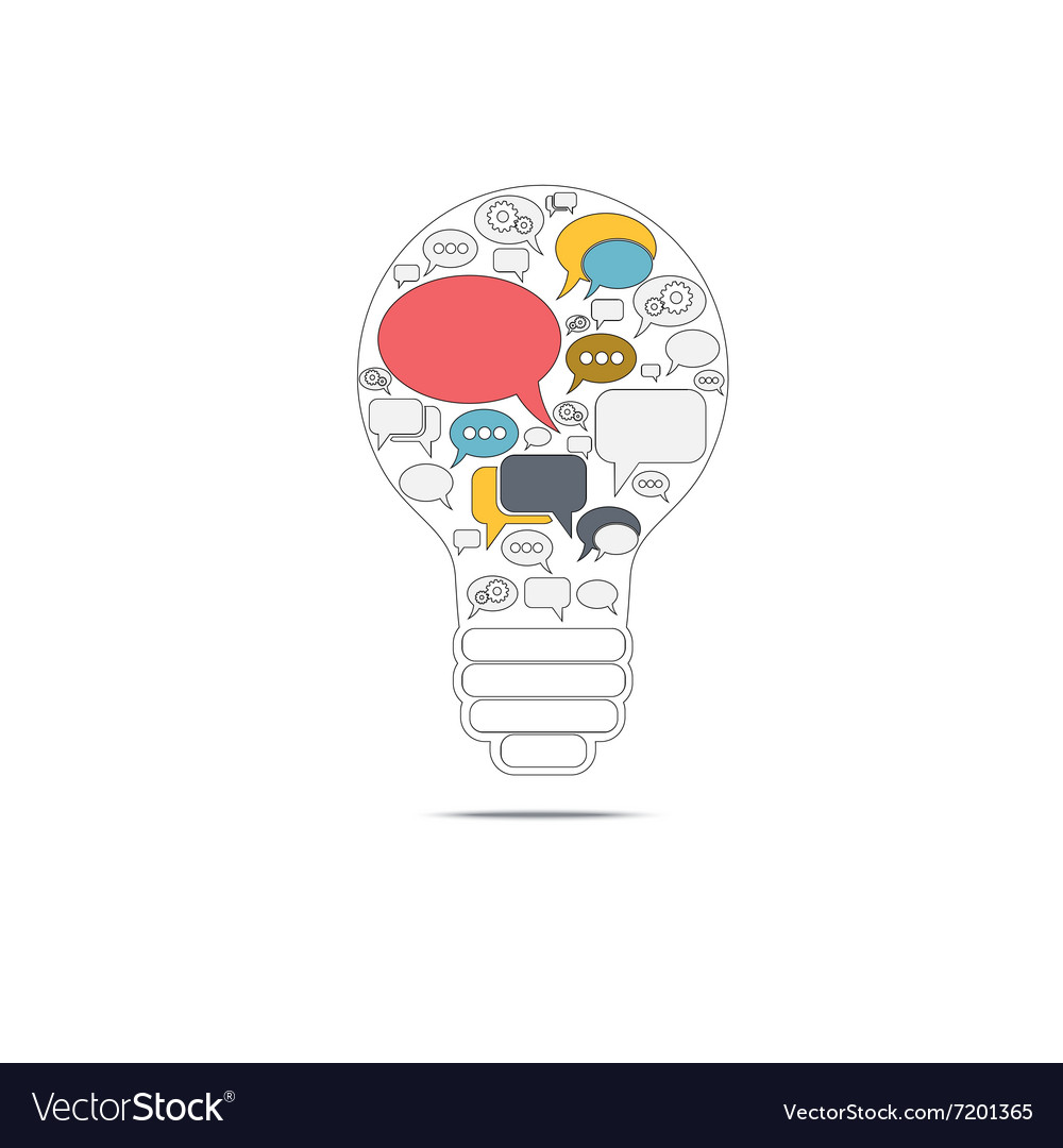 Bulb with bubble speech Royalty Free Vector Image