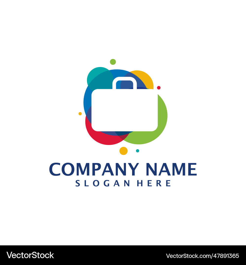 Colorful suitcase logo design suitcase logo Vector Image