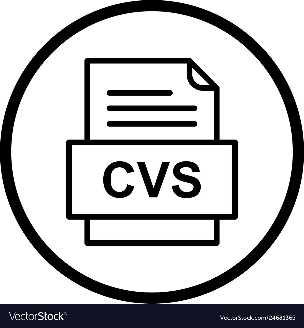 Cvs file document icon Royalty Free Vector Image