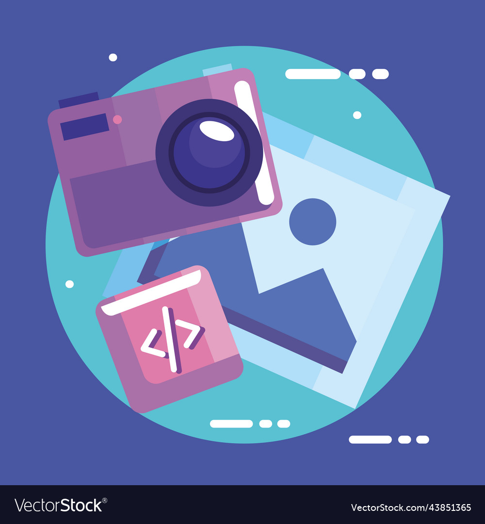 Design and development with camera Royalty Free Vector Image