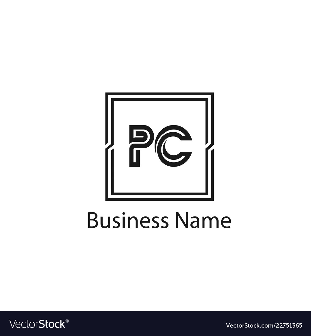 Initial letter pc logo template design Royalty Free Vector