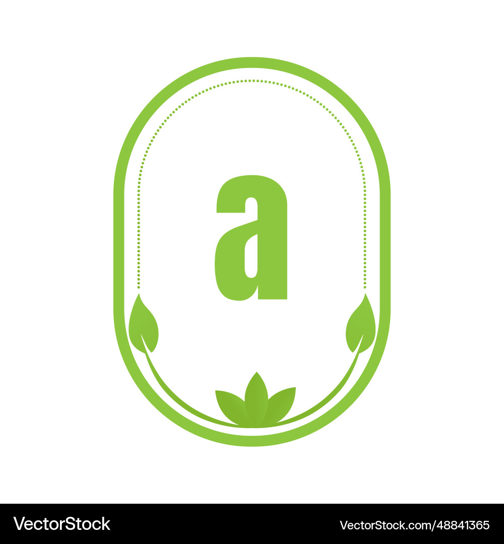 Leaf design with alphabets lowercase Royalty Free Vector