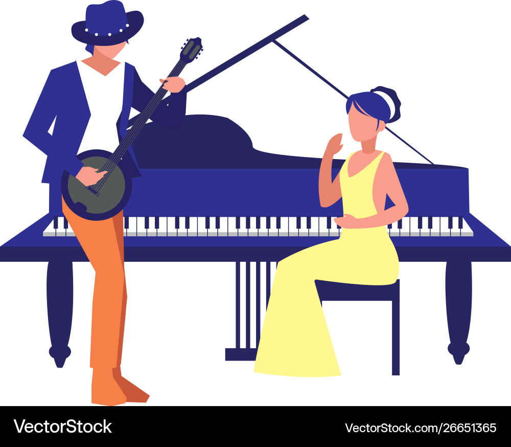 People musicians concert event design Royalty Free Vector