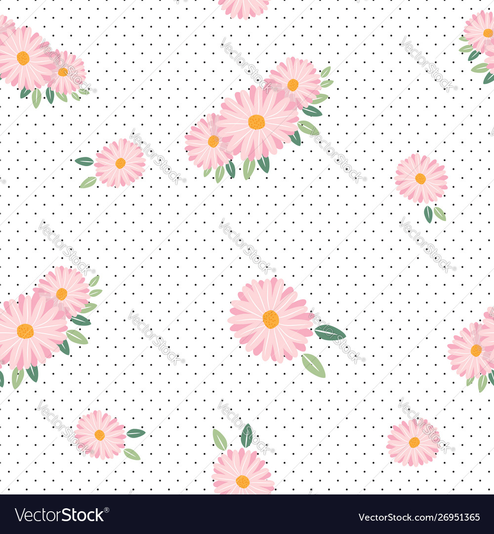 Pink daisy spring seamless pattern Royalty Free Vector Image