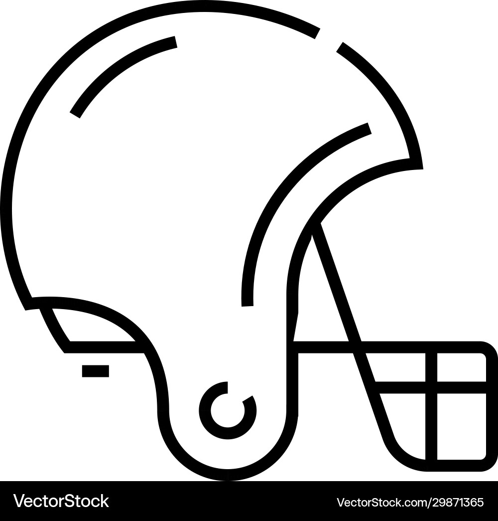 Protect hemlet line icon concept sign outline Vector Image