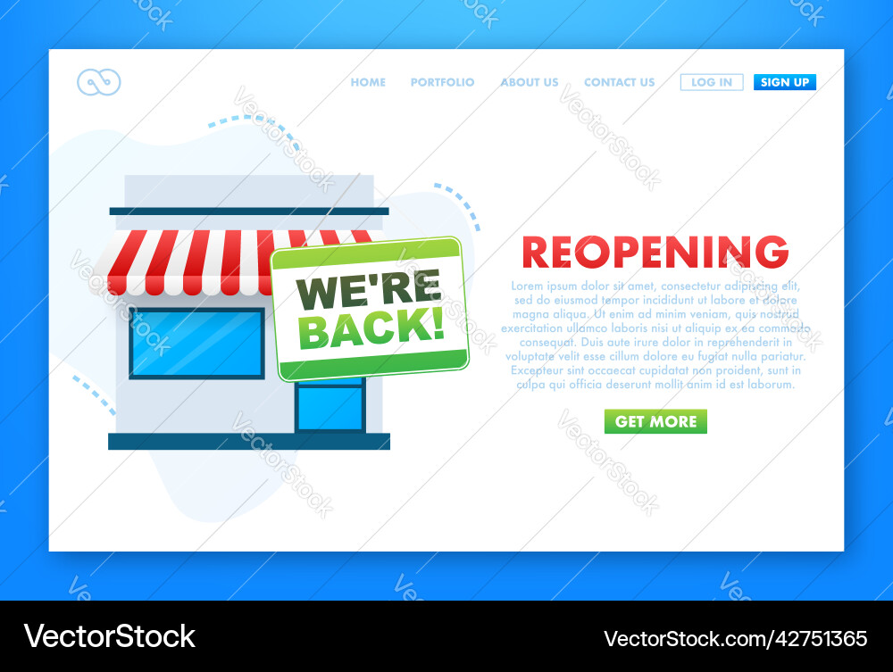 Re opening hanging sign on white background Vector Image