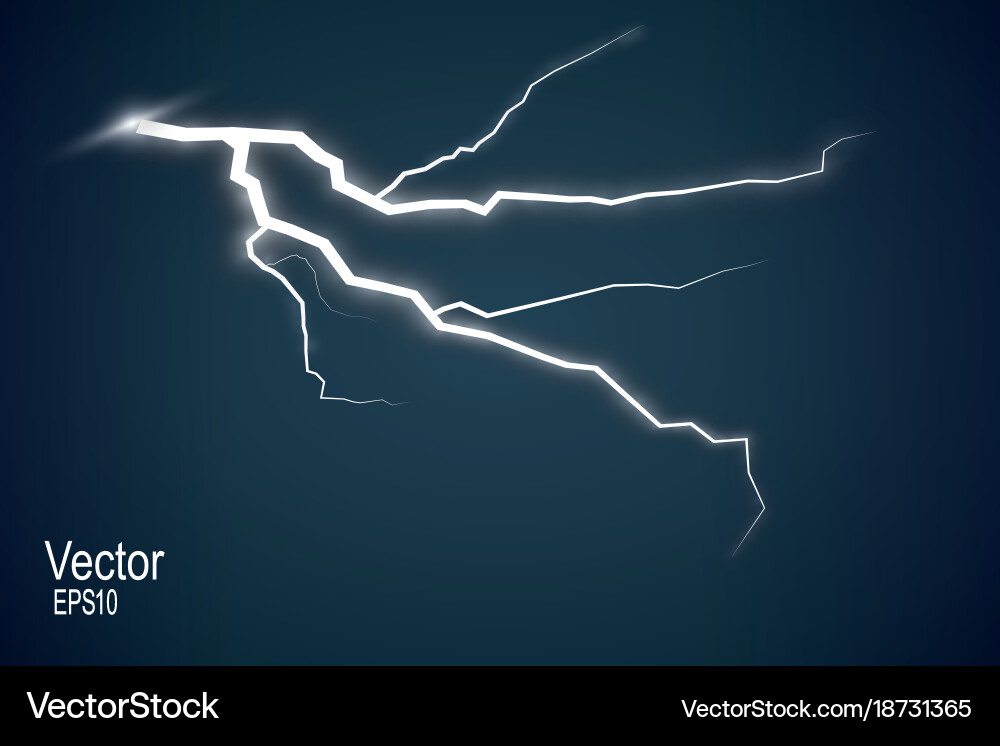 Set of lightnings thunder-storm and lightnings Vector Image