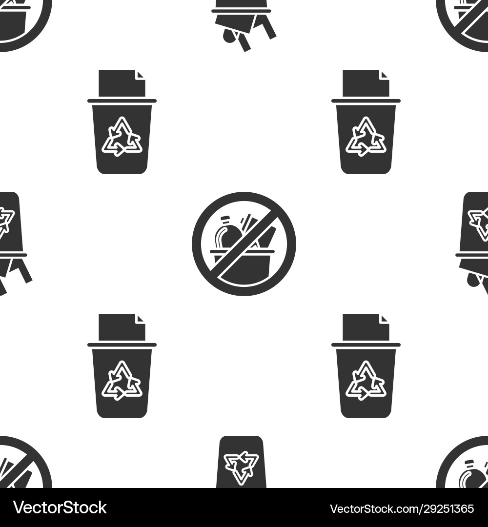 Set recycle bin with recycle symbol no trash Vector Image