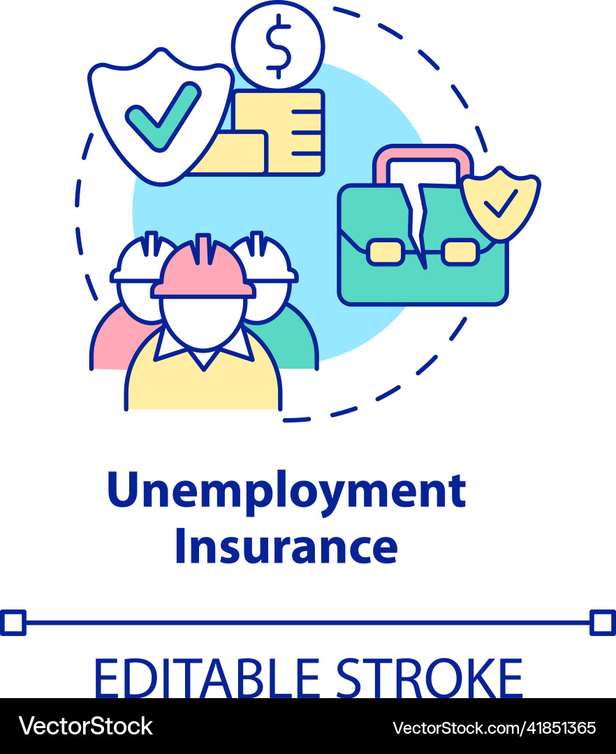 Unemployment insurance concept icon Royalty Free Vector