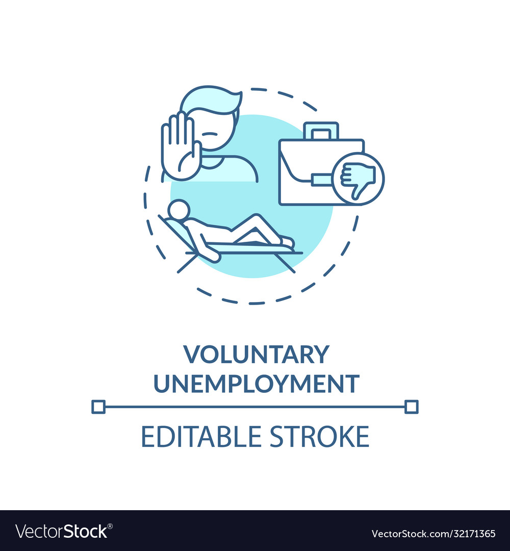 Voluntary unemployment turquoise concept icon Vector Image Voluntary unemployment turquoise concept icon Vector Image