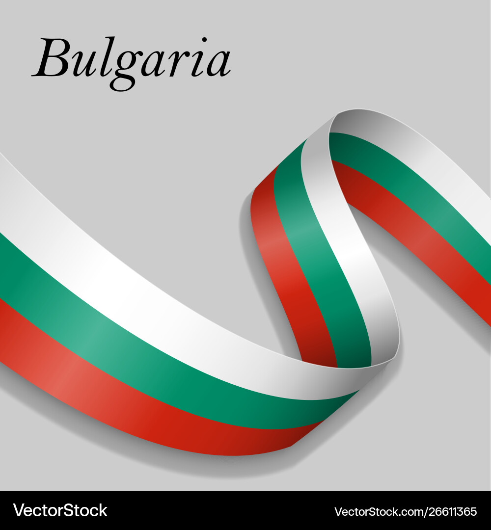 Waving ribbon or banner with flag Royalty Free Vector Image