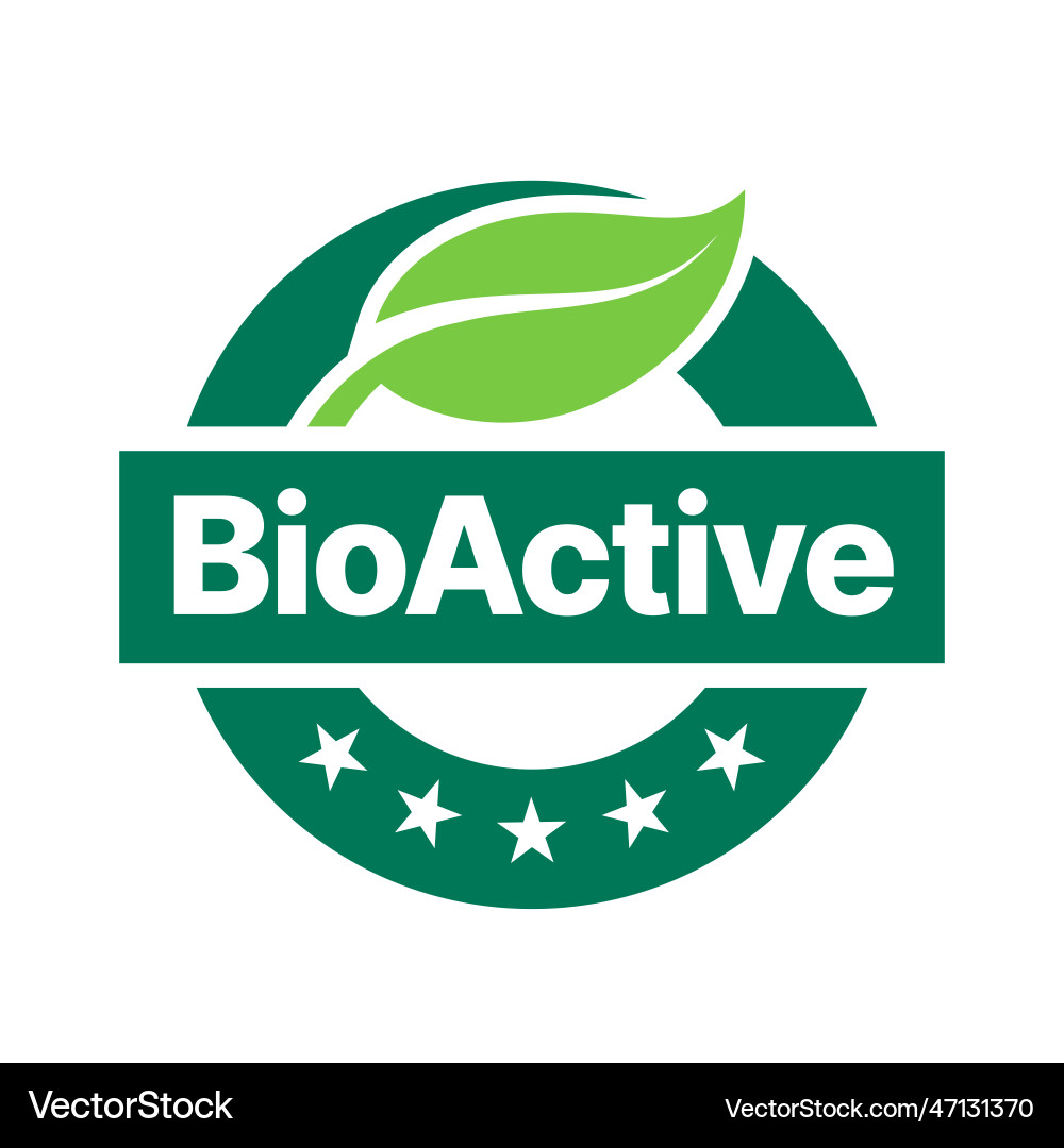 Bioactive product formula recipe icon logo badge Vector Image
