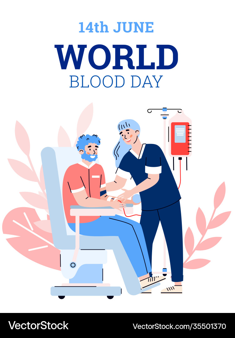 Blood day banner with scene donation flat Vector Image