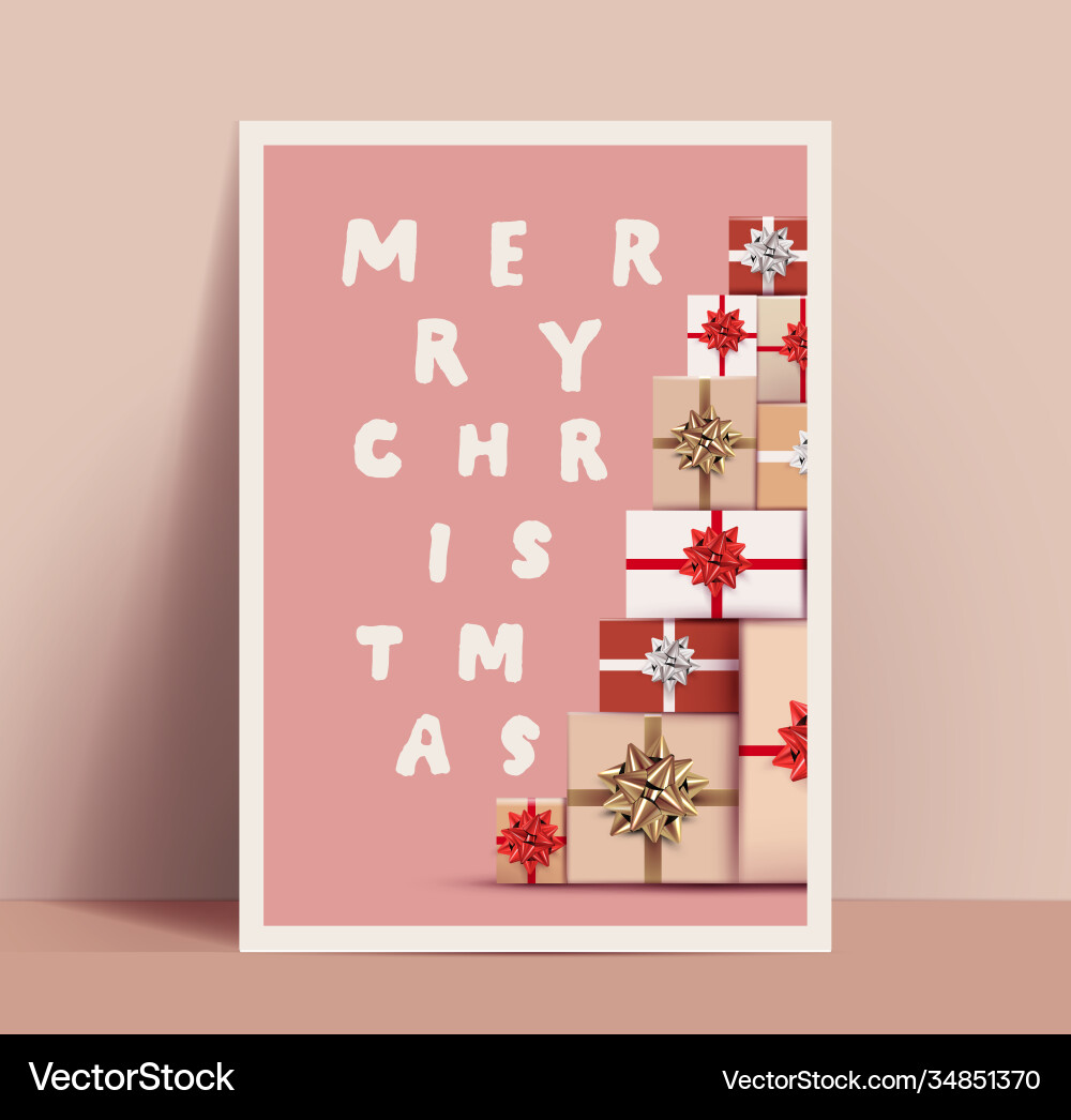 Christmas poster or card design template Vector Image