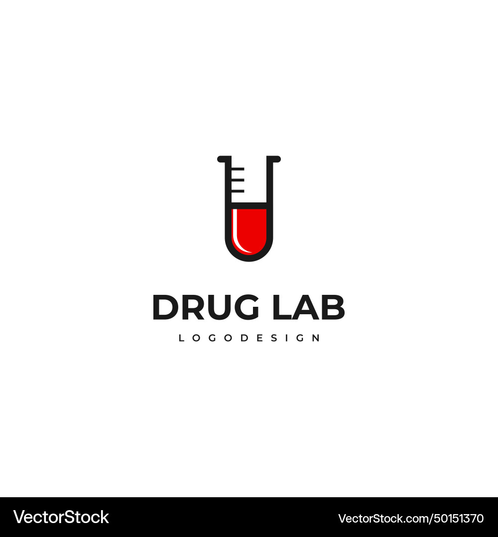 Drug lab logo design capsule combine Royalty Free Vector