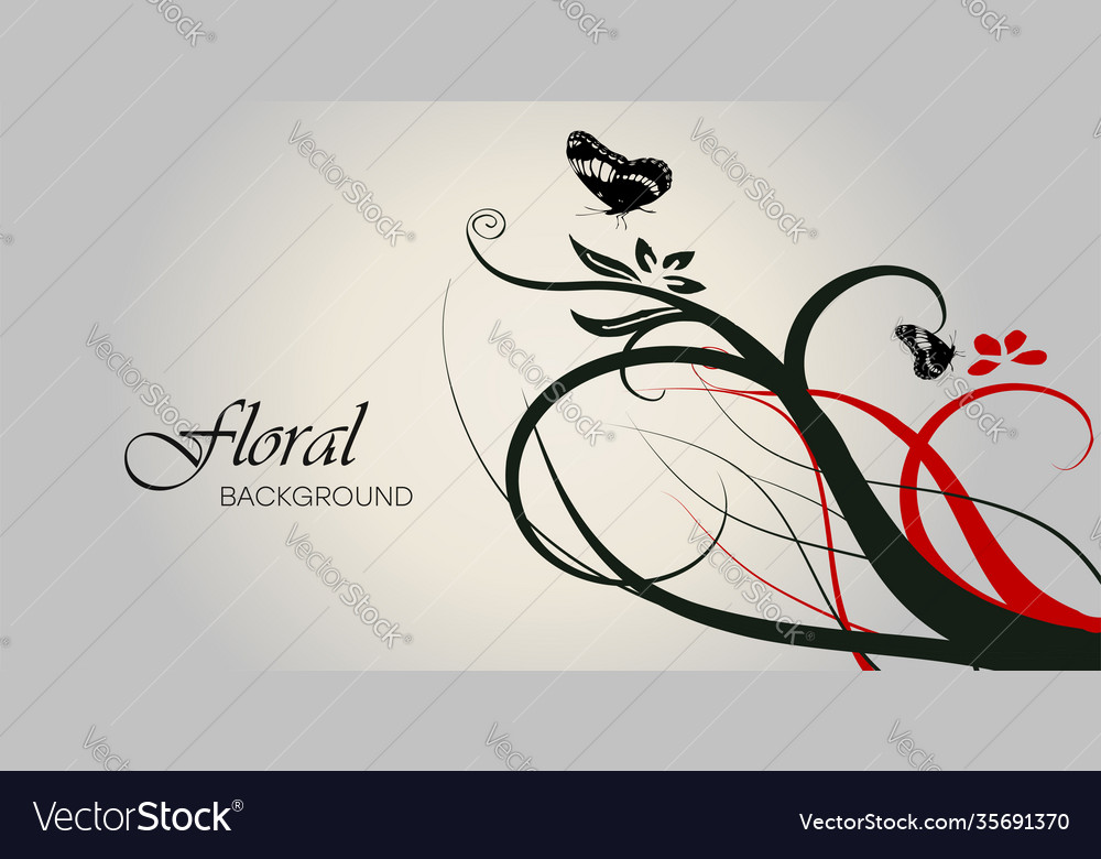 Floral gradient background with patterns Vector Image