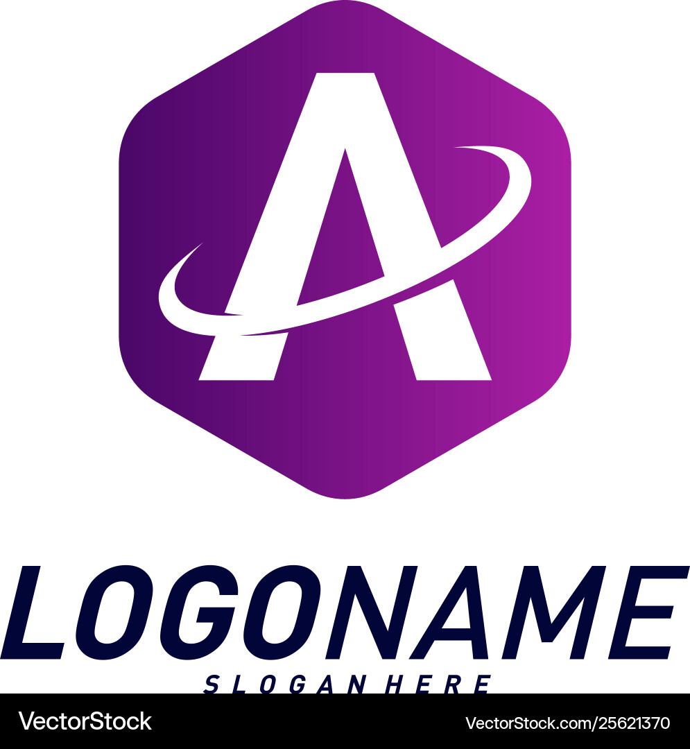Font with planet logo design concepts letter a Vector Image